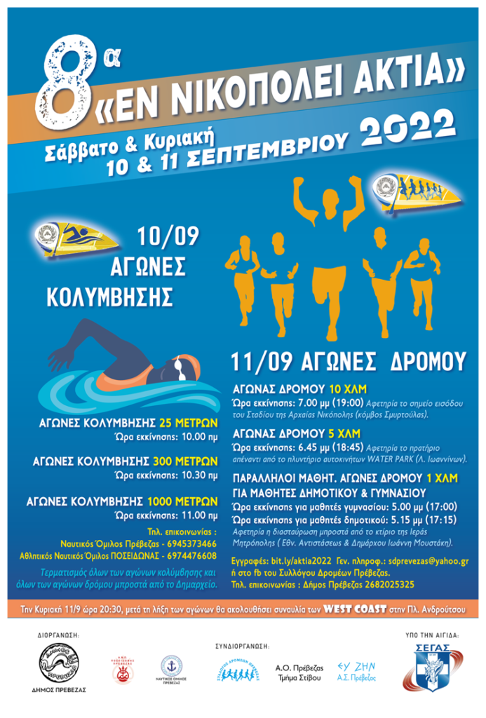 Προκήρυξη των 8ων «ΕΝ ΝΙΚΟΠΟΛΕΙ ΑΚΤΙΑ» αγώνων δρόμου στη Πρέβεζα – ΗΧΩ ...